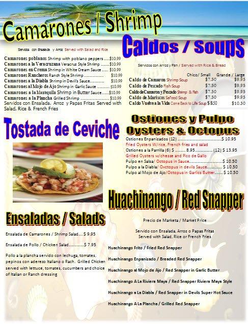 Menu at La Riviera Restaurant, Oklahoma City