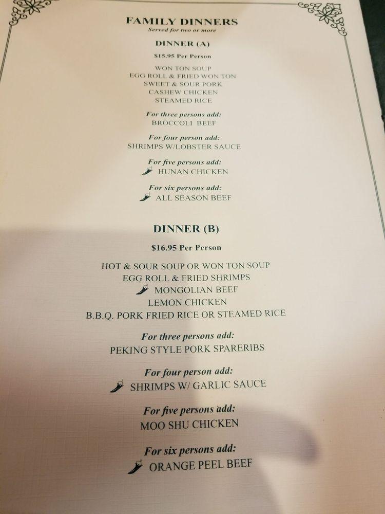 Menu at Lock Chun Restaurant, Santa Clara