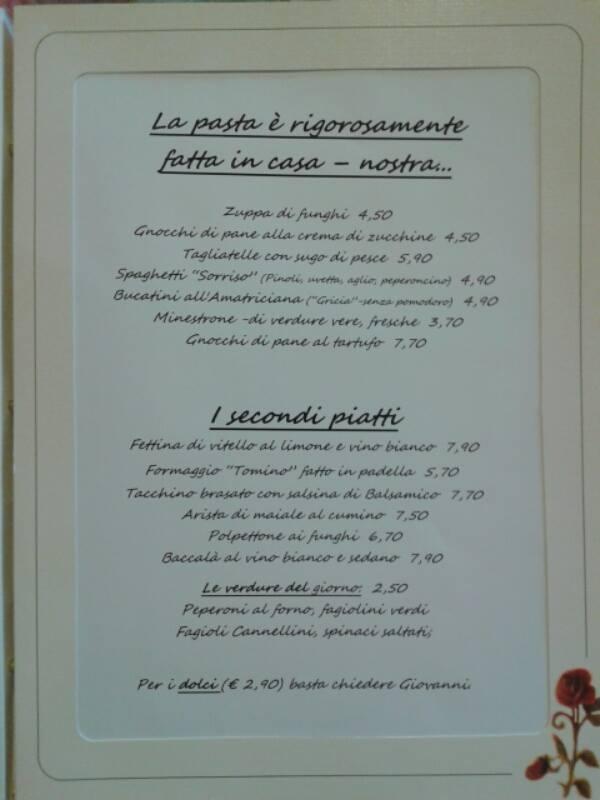 Menu da Ristorante La Tana Dell'Orso, Castell'azzara