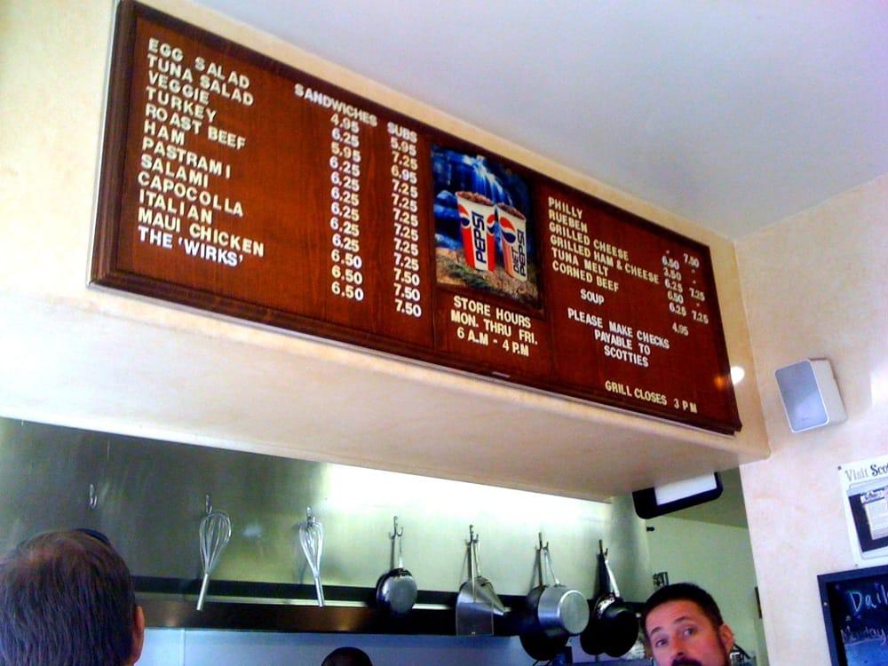 Menu at Scottie's restaurant, Basalt