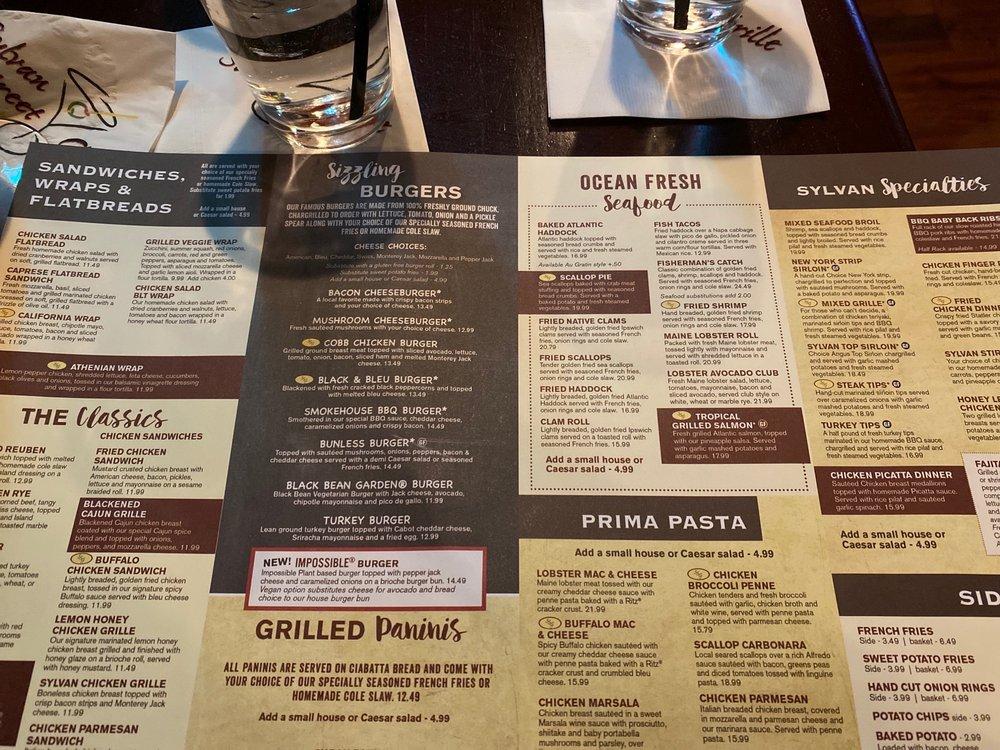 Menu at Sylvan Street Grille pub & bar, Peabody