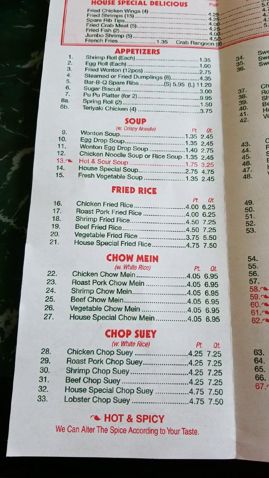 Menu at China Chef Chinese Restaurant, Mobile, SpringHill Ave