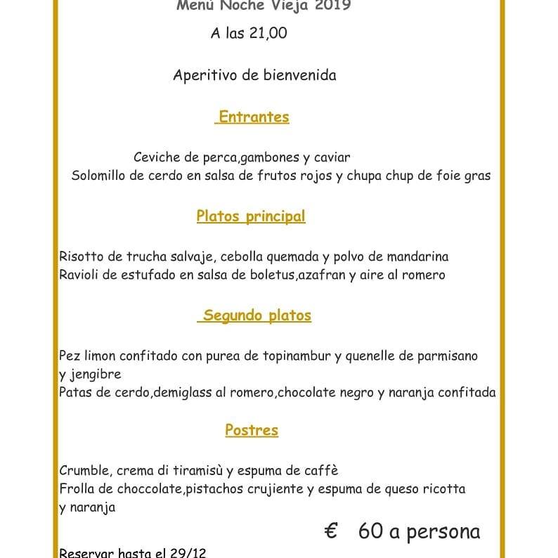 Menu at AmaMi restaurant, Valencia