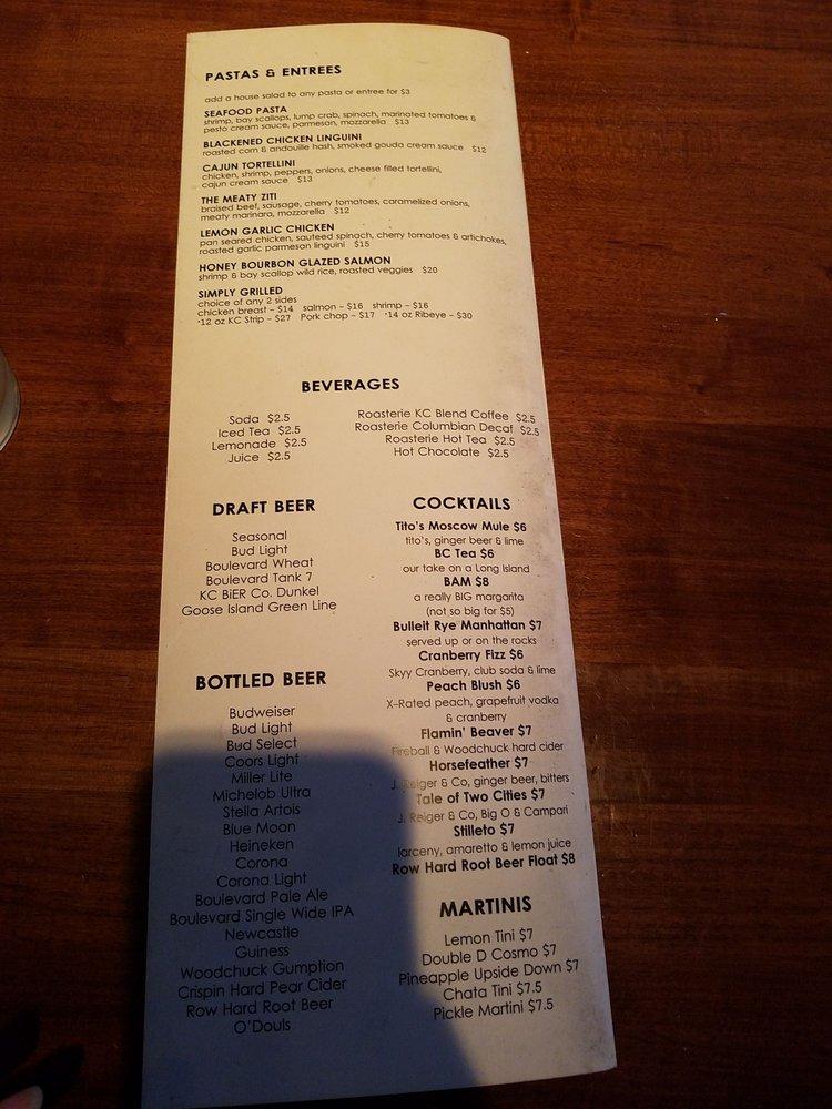 Menu at BC Bistro desserts, Kansas City, NW Prairie View Rd