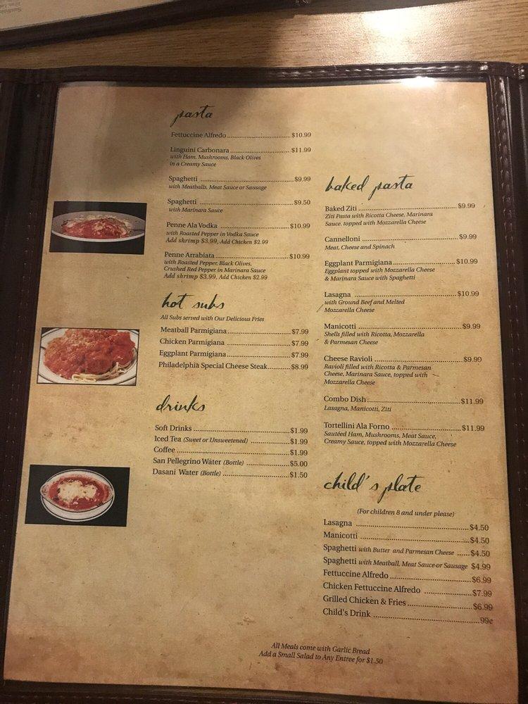 Menu at Fratelli's Italian Grille pizzeria, Slidell