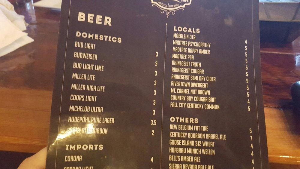 Menu at Midway Cafe, Fort Thomas