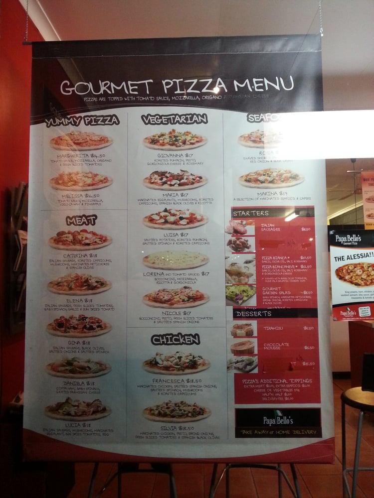 Menu at Papa Bello's Gourmet Pizza pizzeria, Shenton Park, /144 Onslow Rd