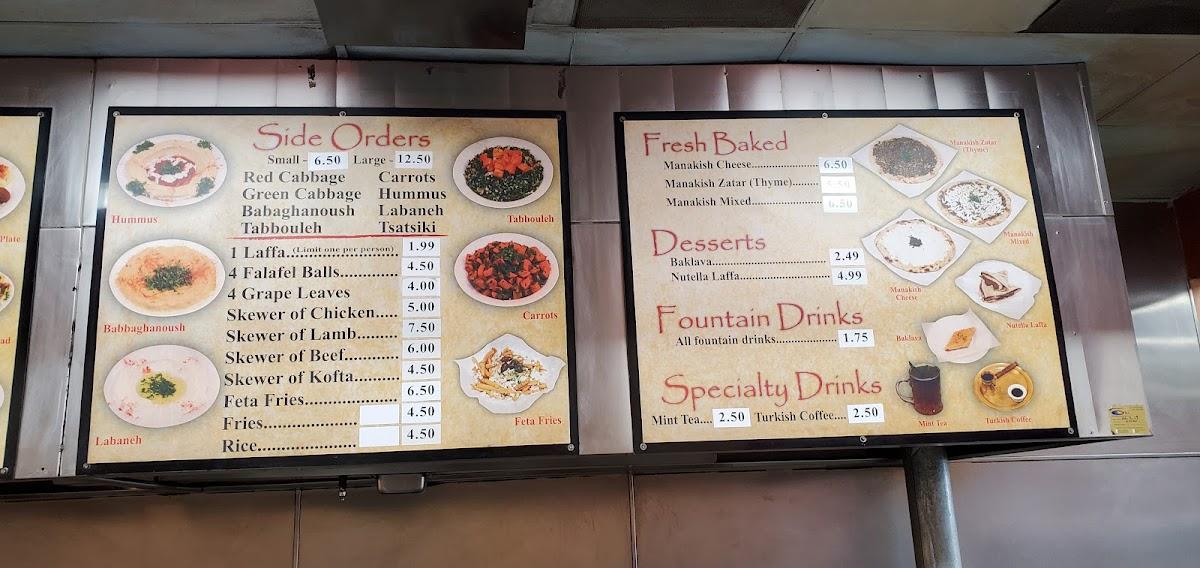 Menu at Pita Pockets restaurant, Los Angeles, Reseda Blvd