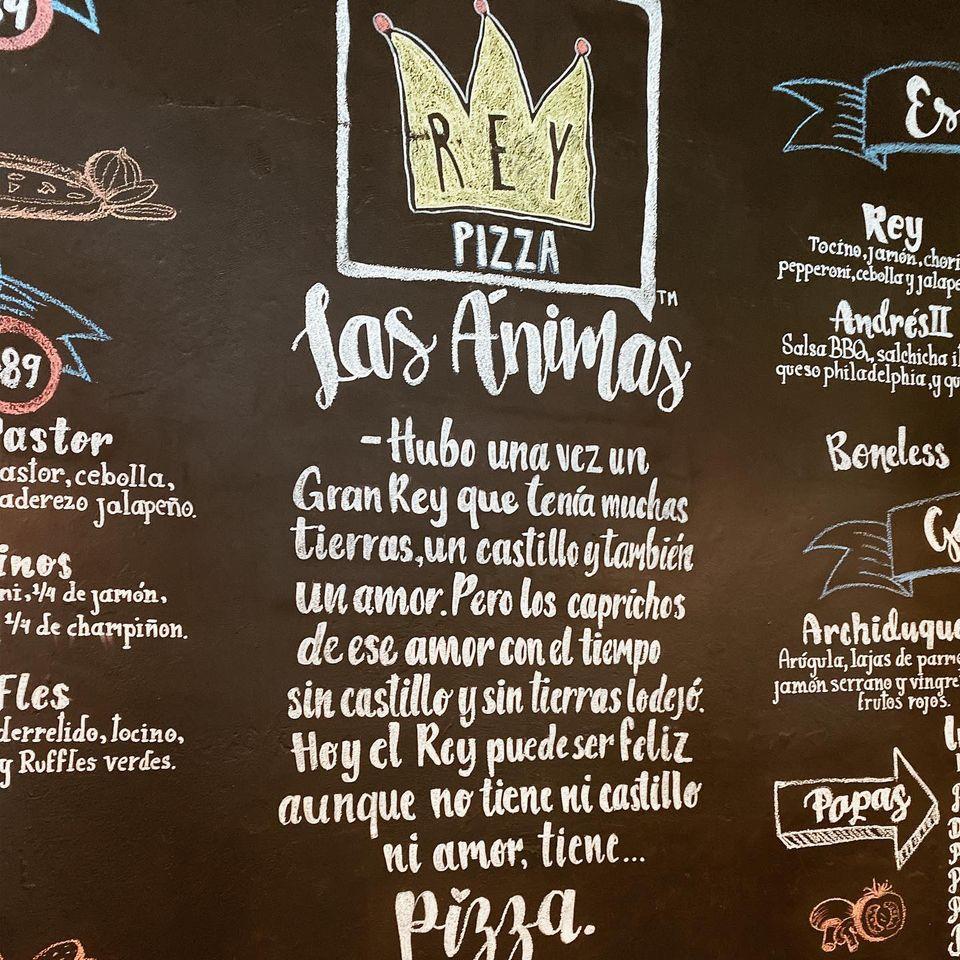 Menu at Rey Pizza restaurant, Xalapa, Calle Diego Leño 33