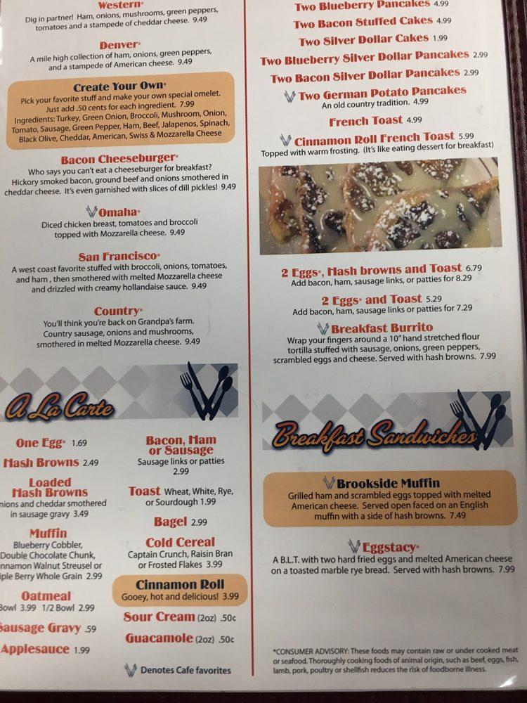 Menu at Vidlak's Brookside Cafe, Omaha