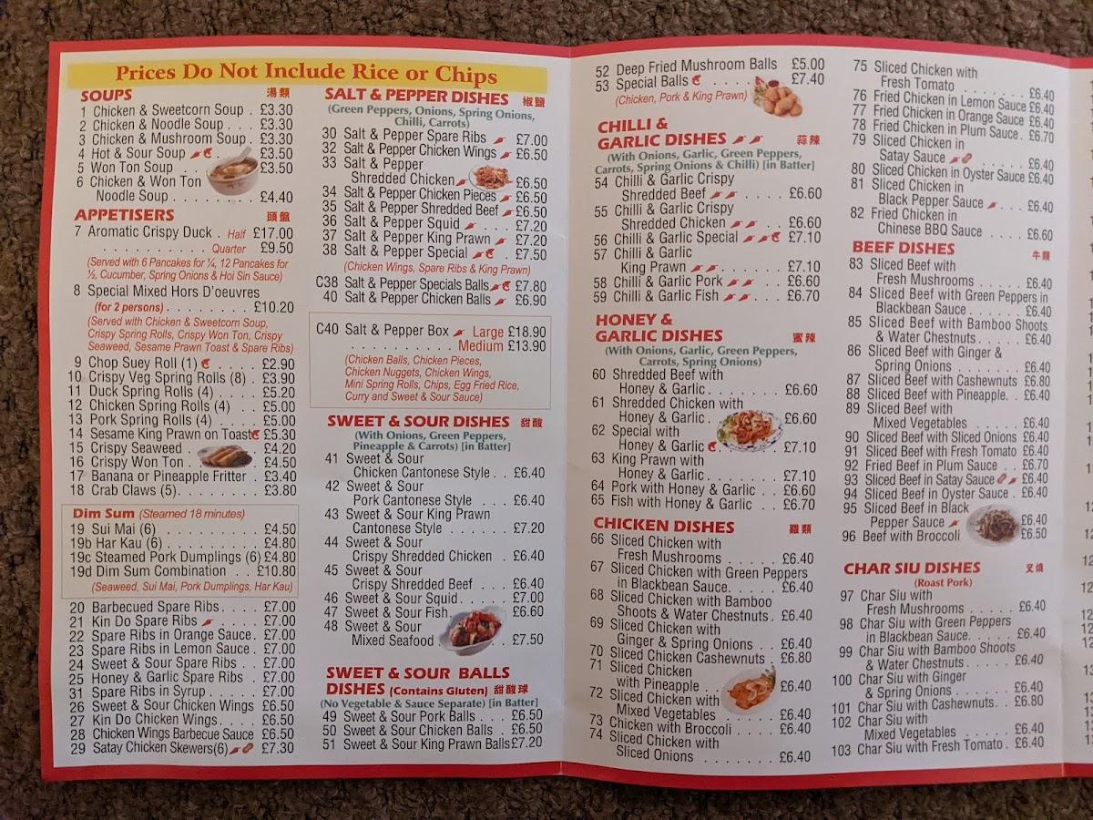 Menu at Welcome Chinese Take Away restaurant, Ruthin