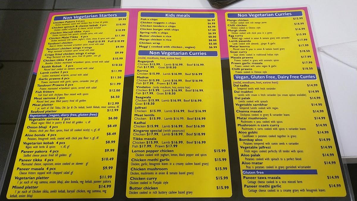 Menu at Divine Flavours indian restaurant, Kingaroy