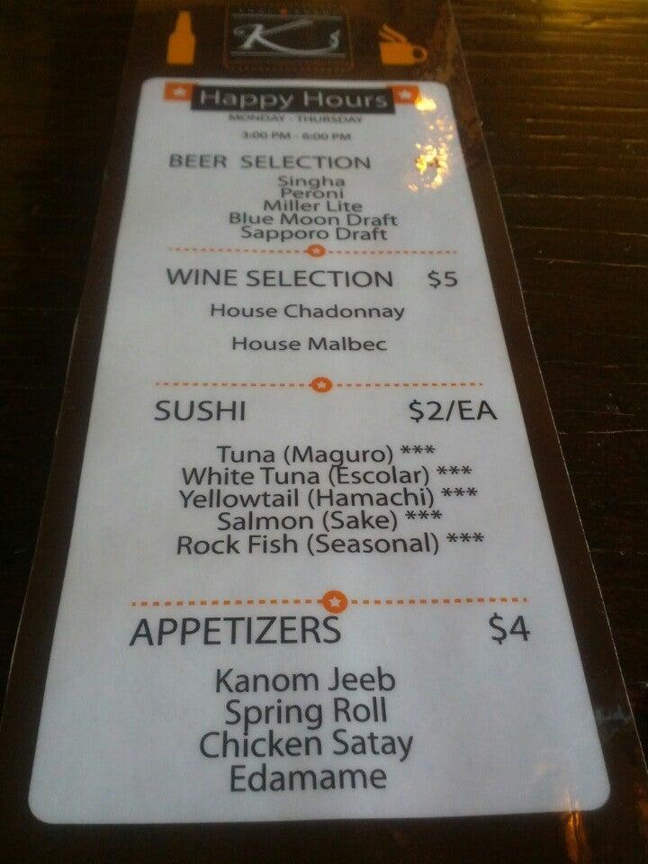 Carta del restaurante Kruba, Washington D. C., 300 Water St SE