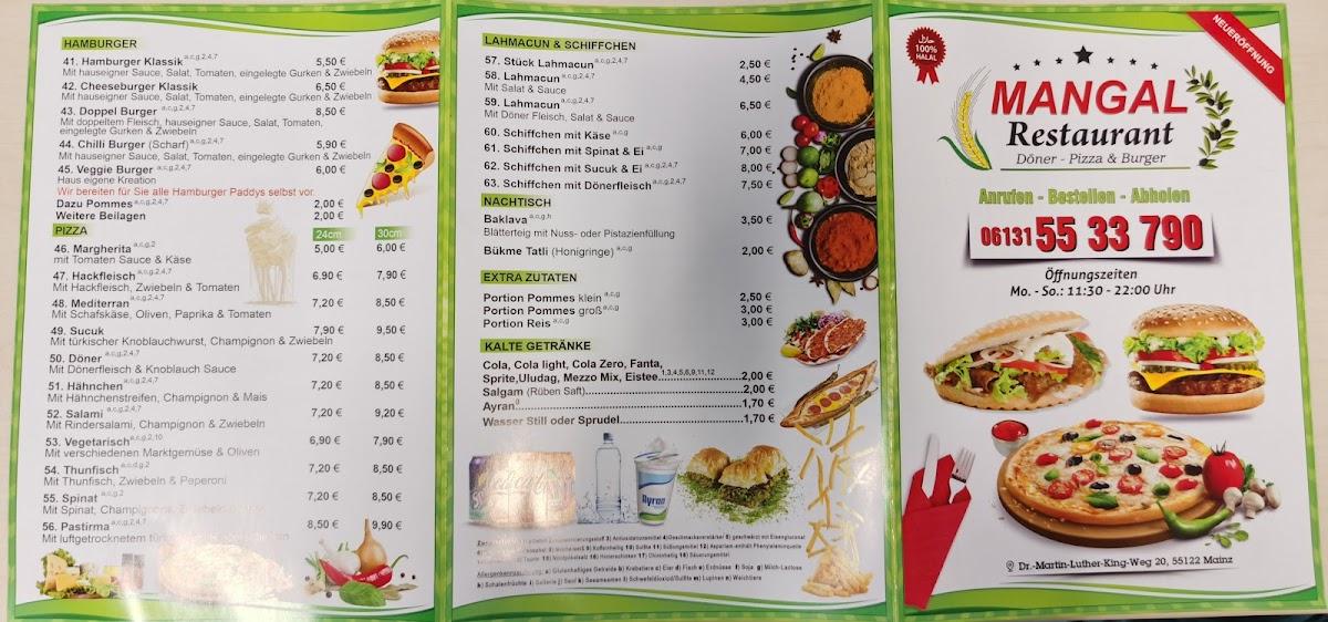 Menu at MANGAL Restaurant, Mainz