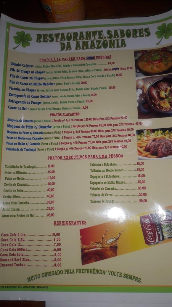 Menu em RESTAURANTE SABORES DA AMAZÔNIA, Brasil