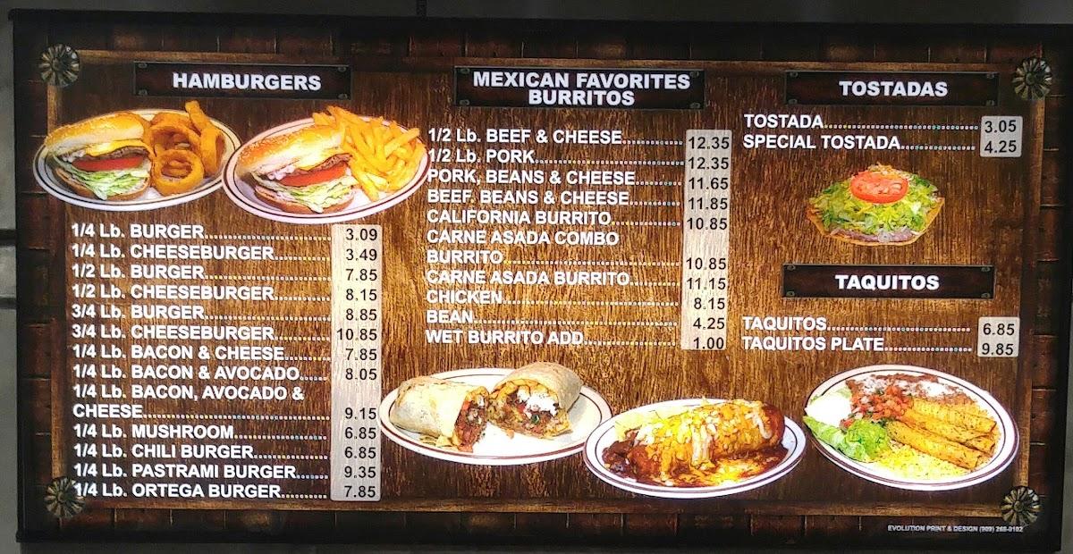 Menu at Luka's Café restaurant, Riverside