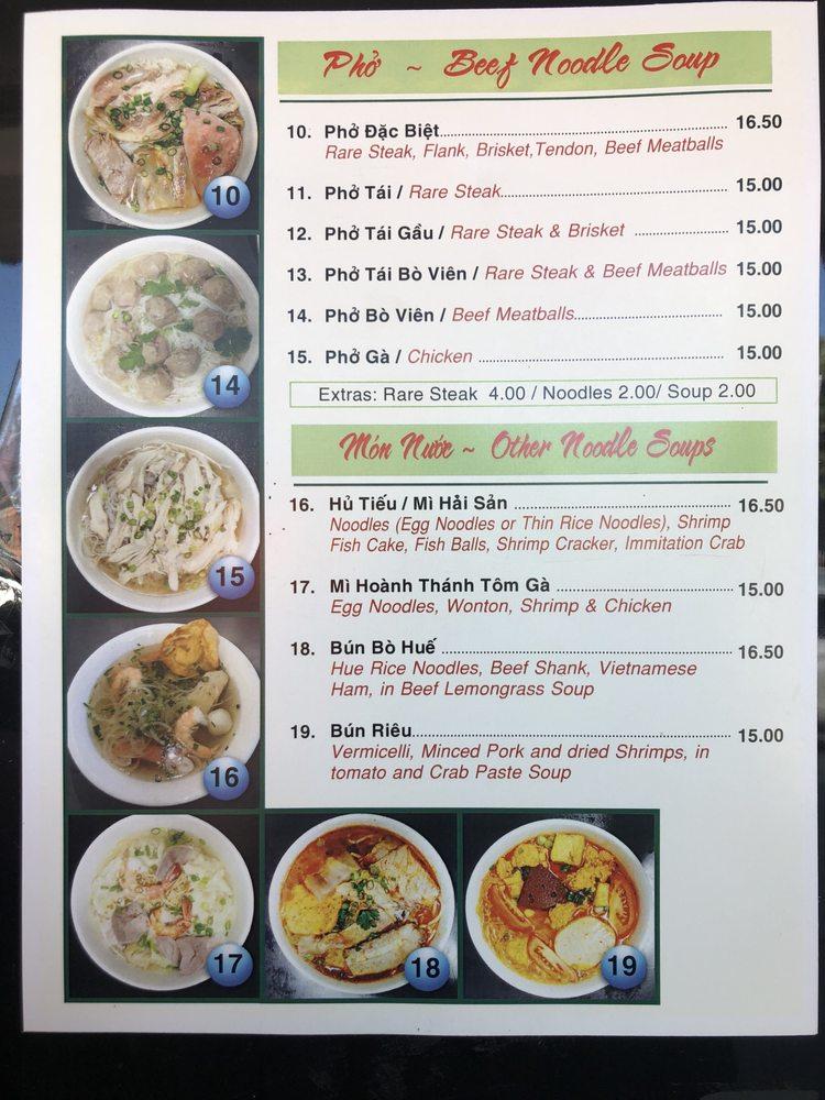 Menu at Vietnam House Restaurant, Alameda