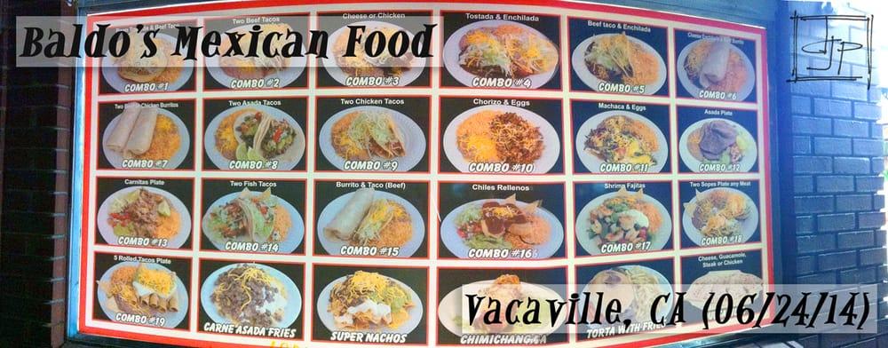 Menu at Baldo's Mexican Food restaurant, Vacaville
