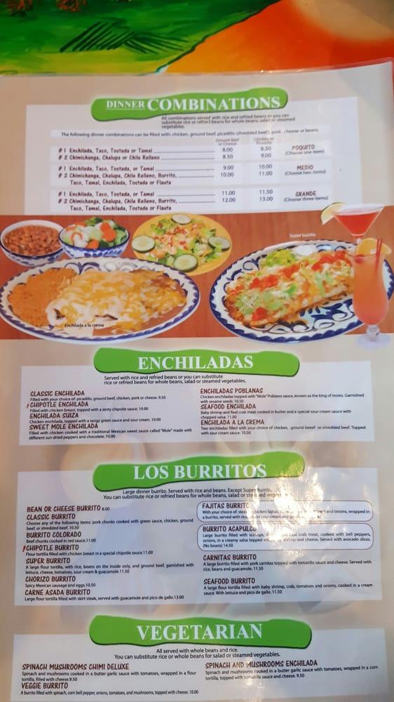 Menu at El Agave Mexican Restaurant, Ephrata