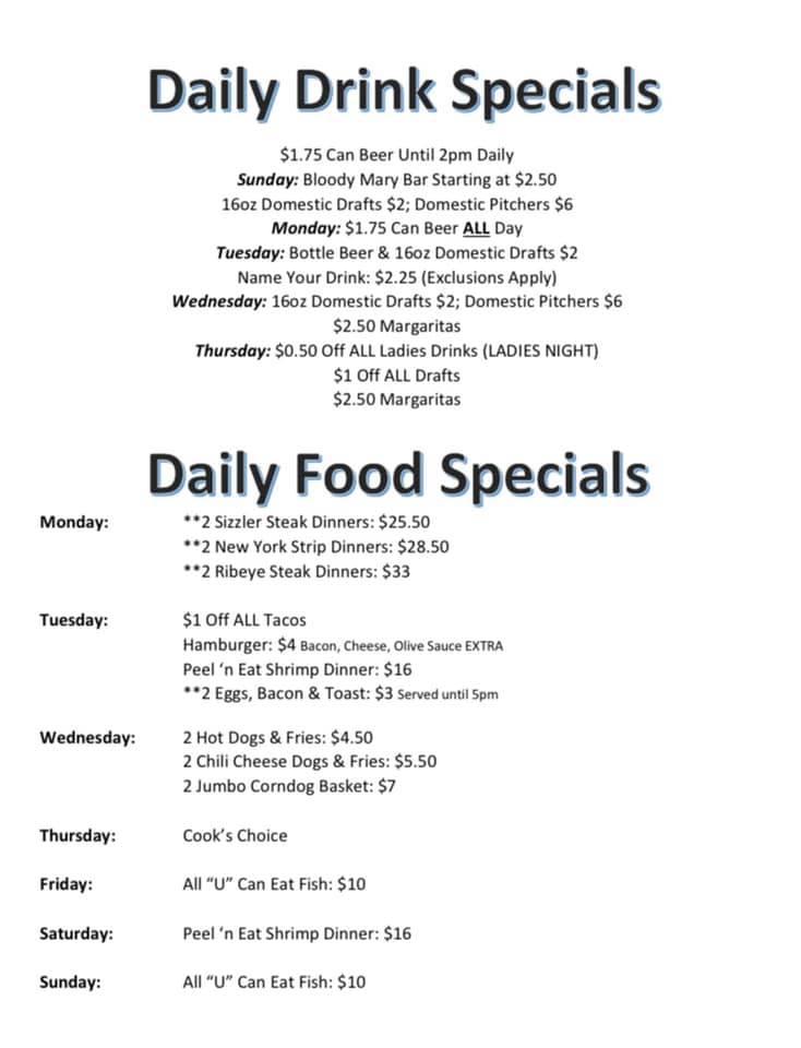 Menu at Harvard Tavern pub & bar, USA