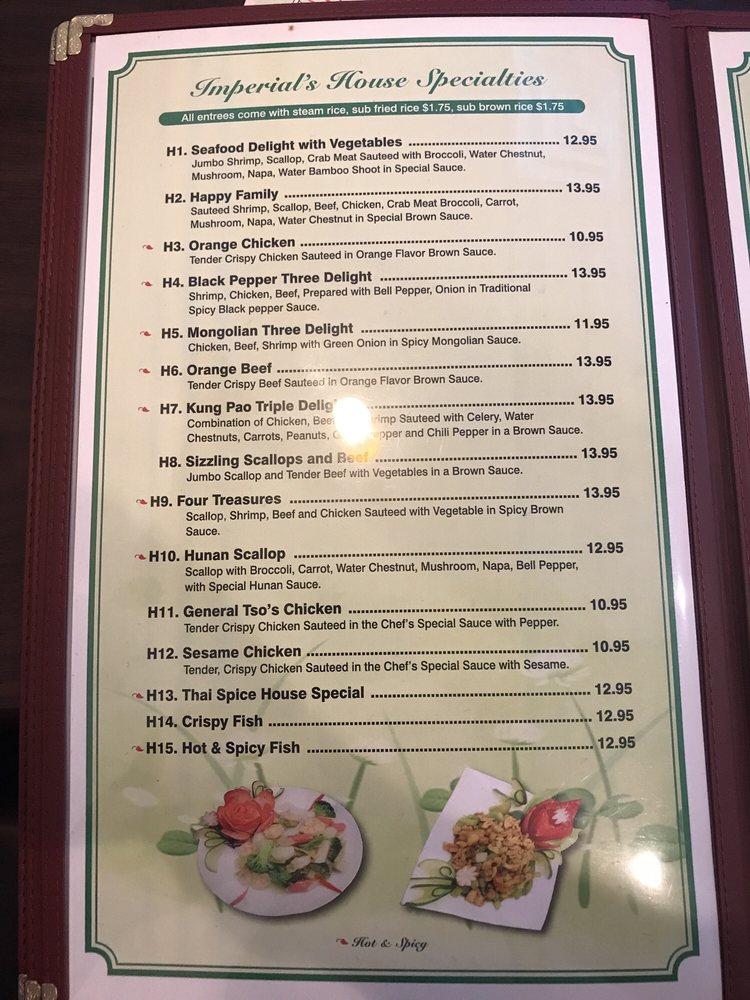 Menu at Imperial China Diner restaurant, Cypress, Barker Cypress Rd ...