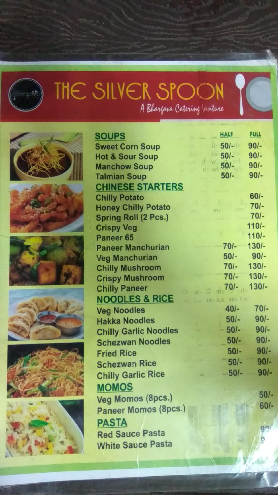 Menu at The Silver Spoon : Hot Eats Cool Treats, Jhansi