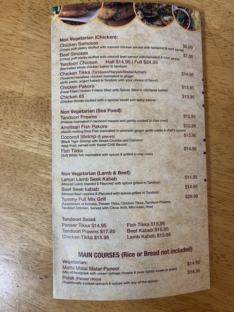 Menu at Tummy Full Authentic Indian & Fusion Restaurant, Fort Saskatchewan