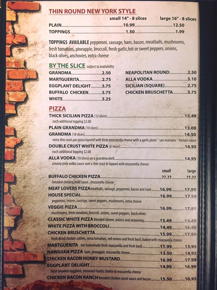 Menu at Aldo's Pizzeria & Restaurant, Wilkes-Barre