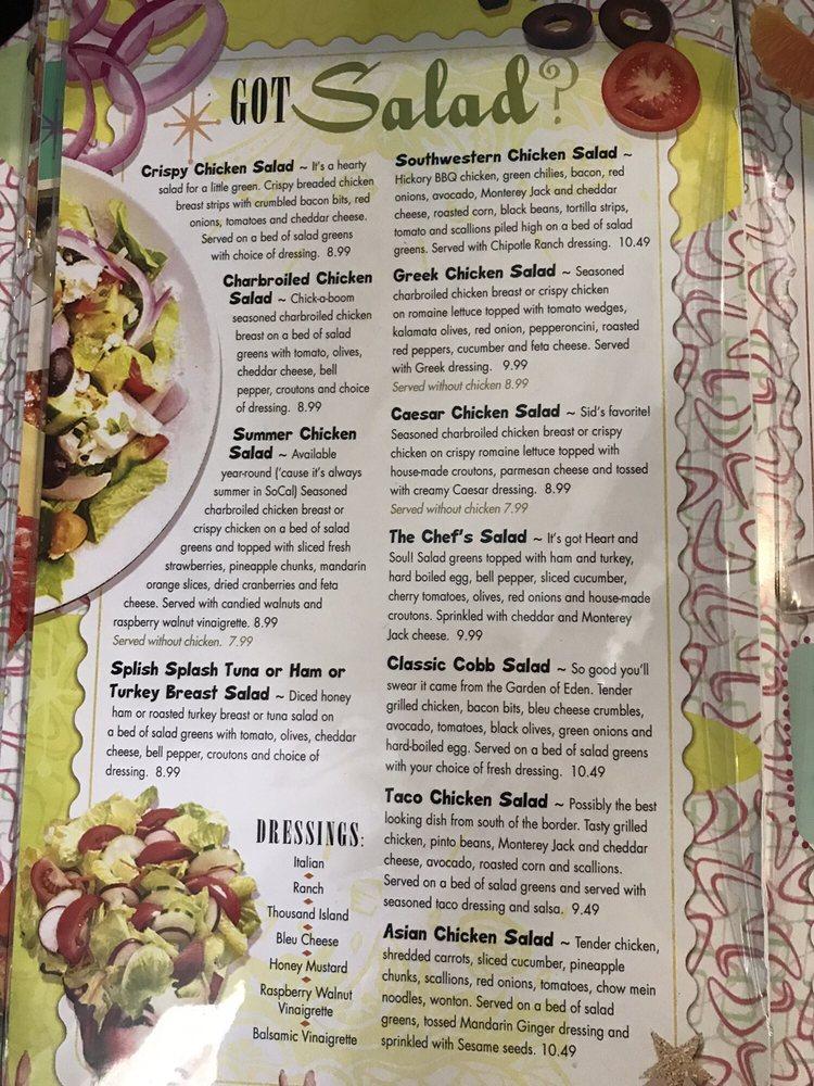 Menu at Beeps Diner restaurant, Simi Valley