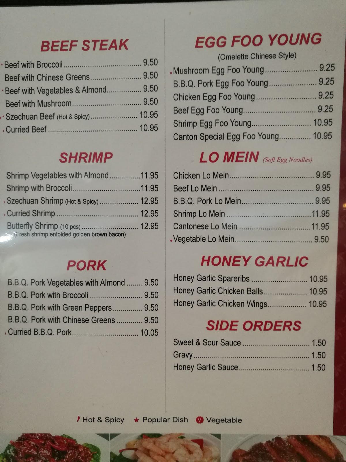 Menu at Canton House Buffet Restaurant, Exeter