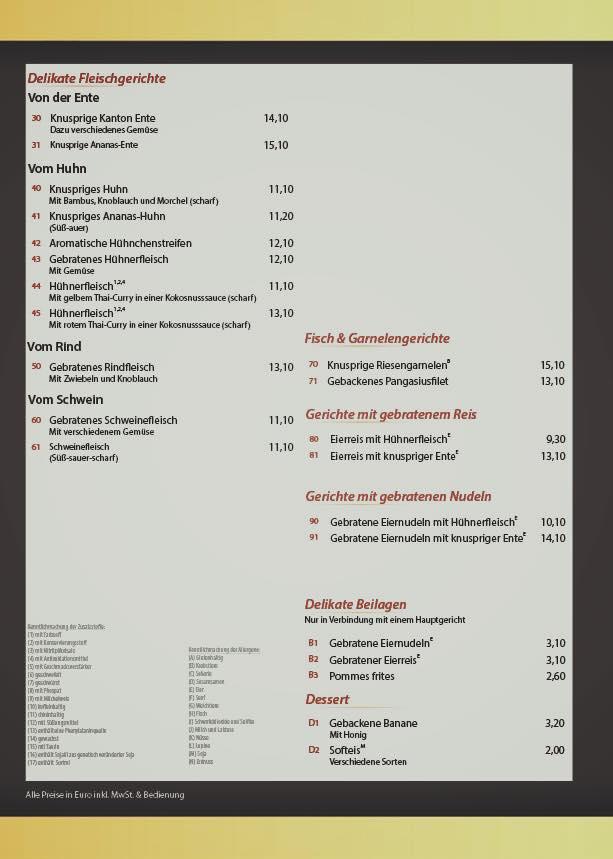 Speisekarte von Colala restaurant, Baden-Baden