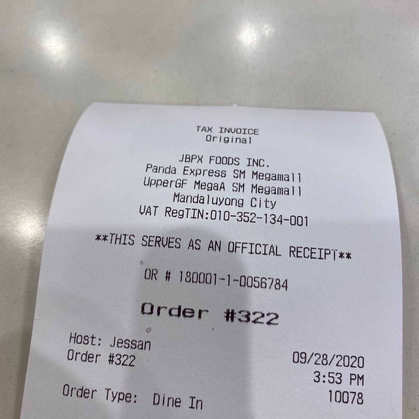 Menu at Panda Express restaurant, Mandaluyong, Upper Ground Floor, SM ...