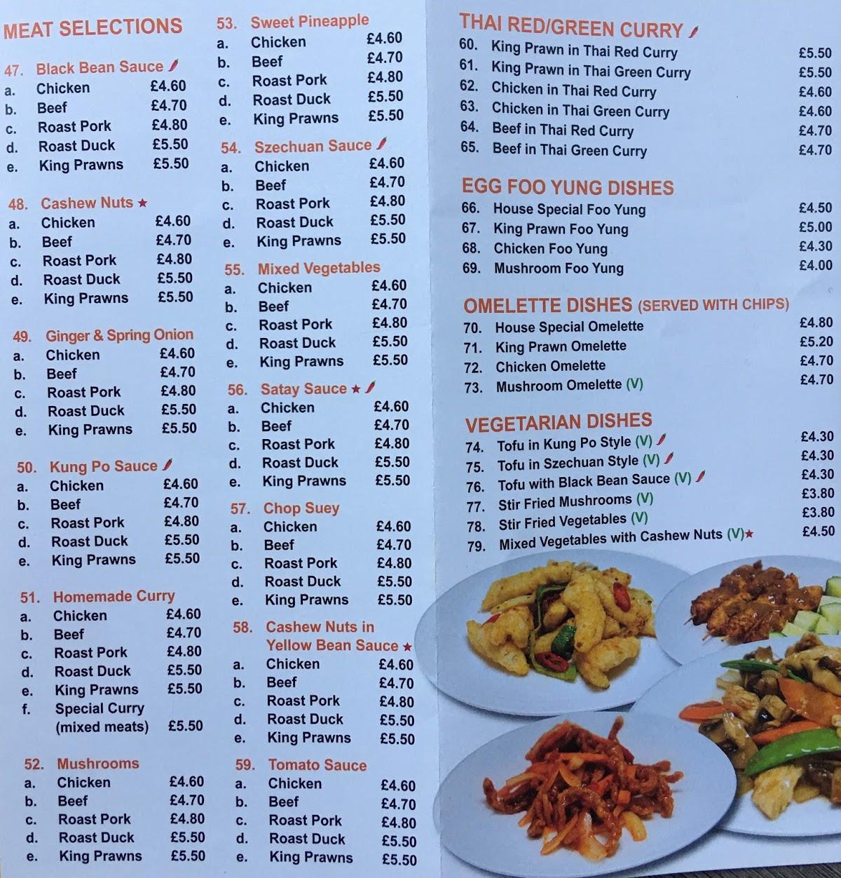 Menu at Royal Beijing fast food, Clacton-on-Sea