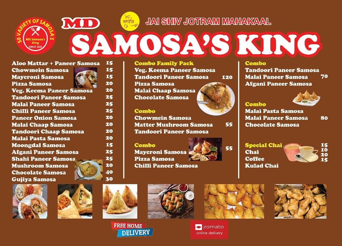 Menu at M D Samosa's King, Greater Noida