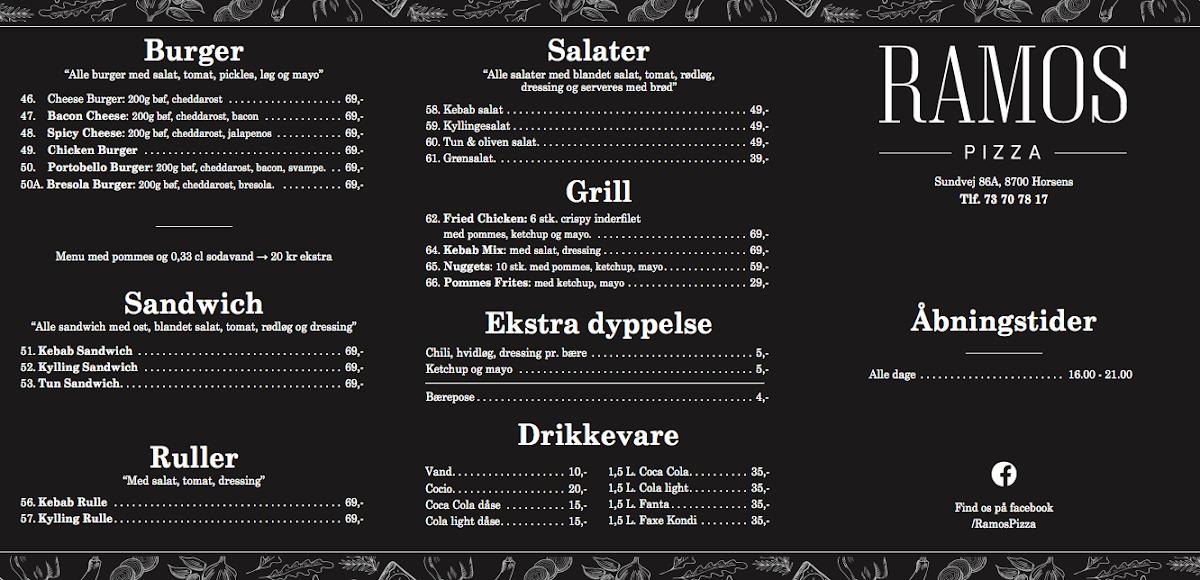 Menu at Ramos Pizza Horsens restaurant, Horsens