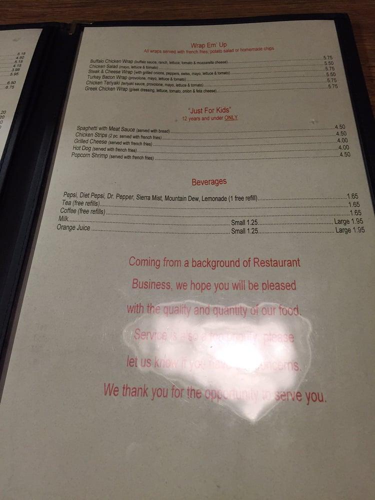 Menu at Stuart Family Restaurant, Stuart
