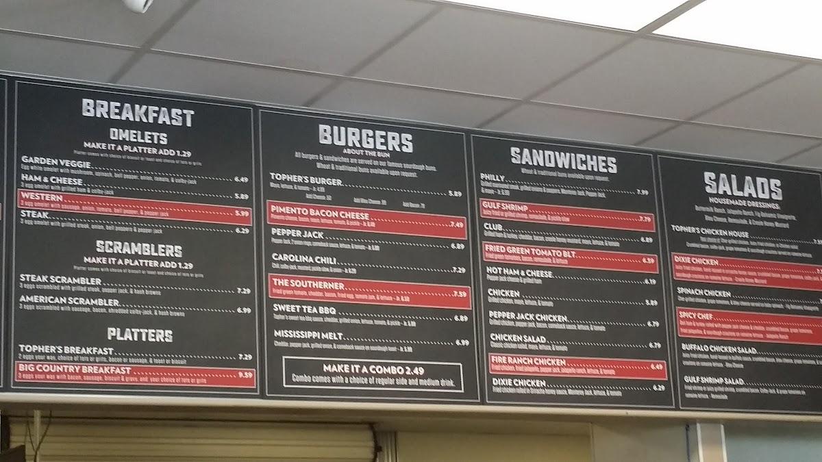 Menu at Topher's Burgers & Biscuits - Broadway Drive restaurant ...