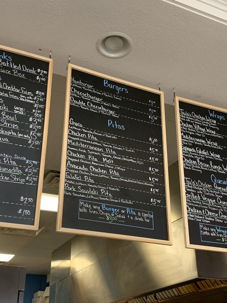 Menu at Toula's restaurant, Punta Gorda