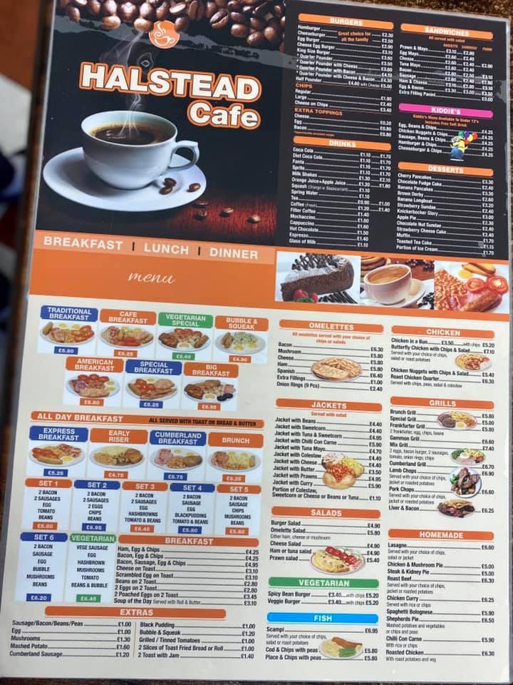 Menu at Halstead Café cafe, Halstead