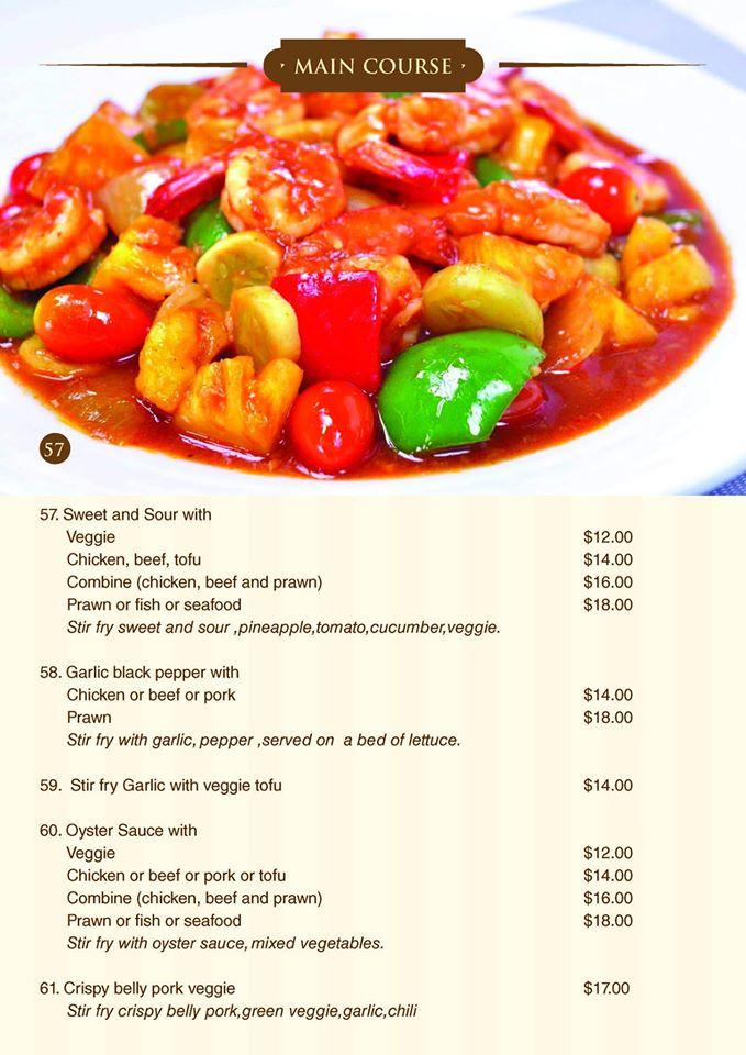 Menu at Phaboonchai Thai Restaurant, Wodonga