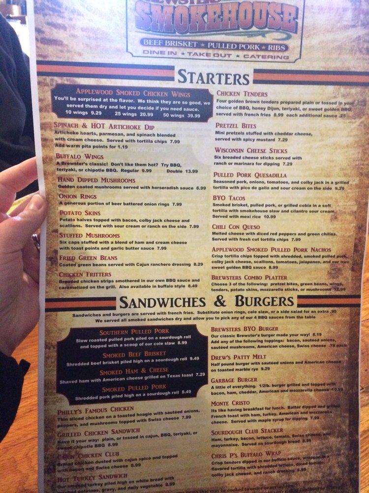 Menu at Brewsters Smokehouse restaurant, Otsego