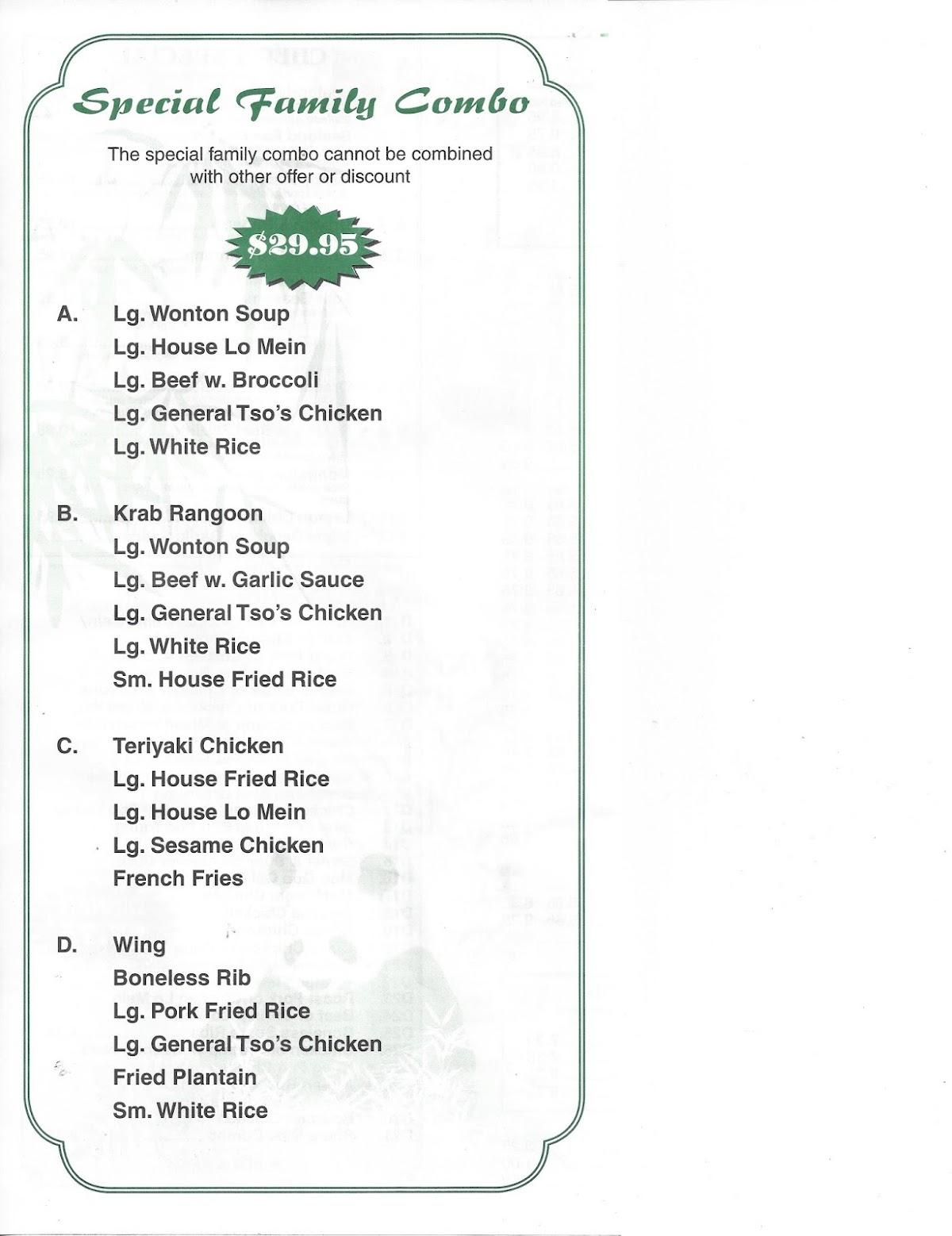 Menu at China Bell Asian Restaurant, Kissimmee
