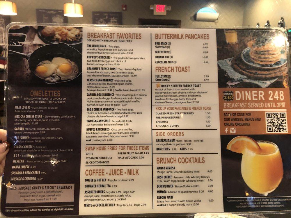 Menu at Diner 248 desserts, Easton