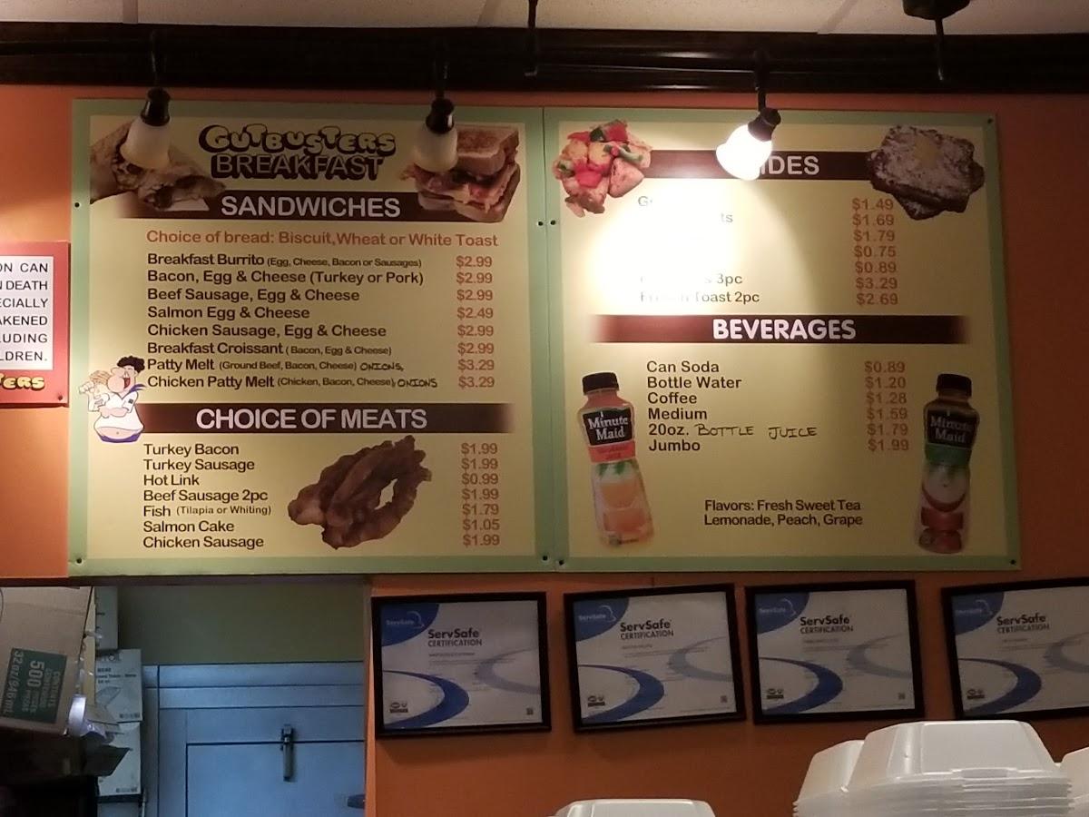 Menu at Gutbusters Breakfast restaurant, Candler-McAfee, Flat Shoals ...