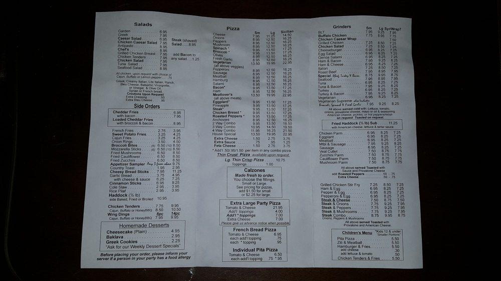 Menu at Papous Pizzas pizzeria, Leominster
