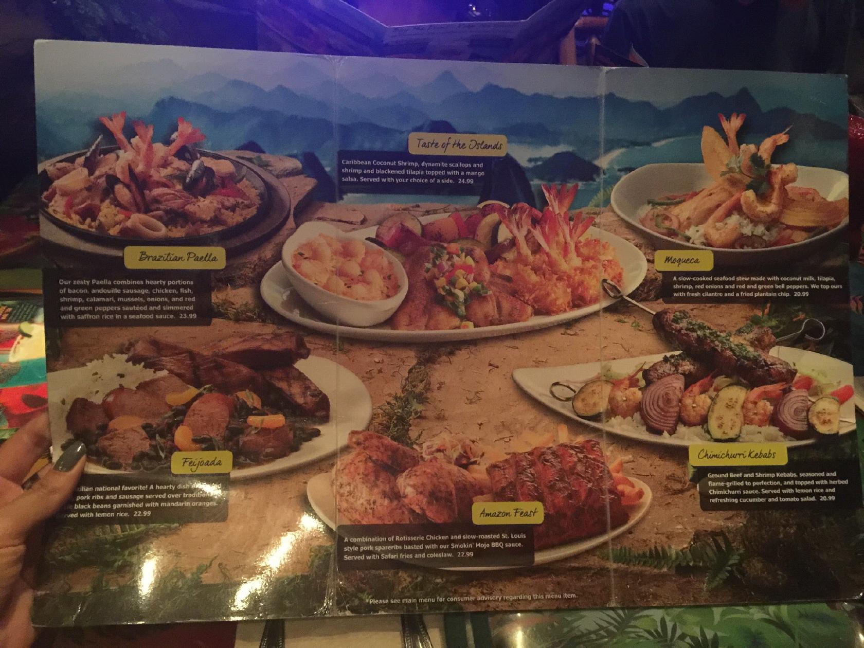 Menu at Rainforest Cafe, Edison, 520 Menlo Park Dr