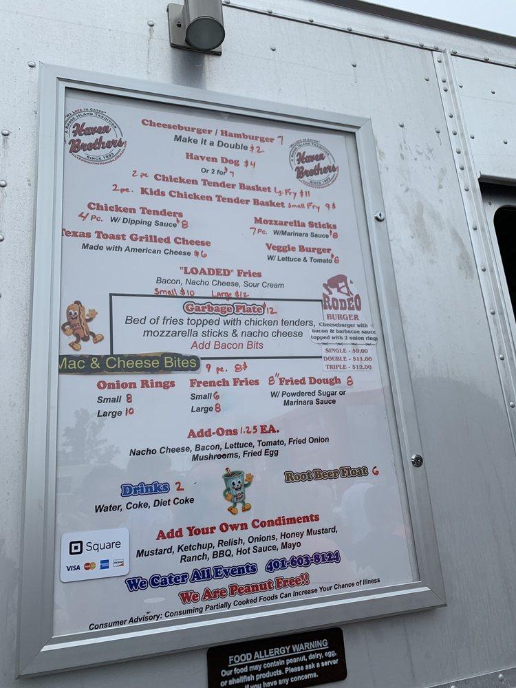 Menu at Haven Brothers fast food, Providence