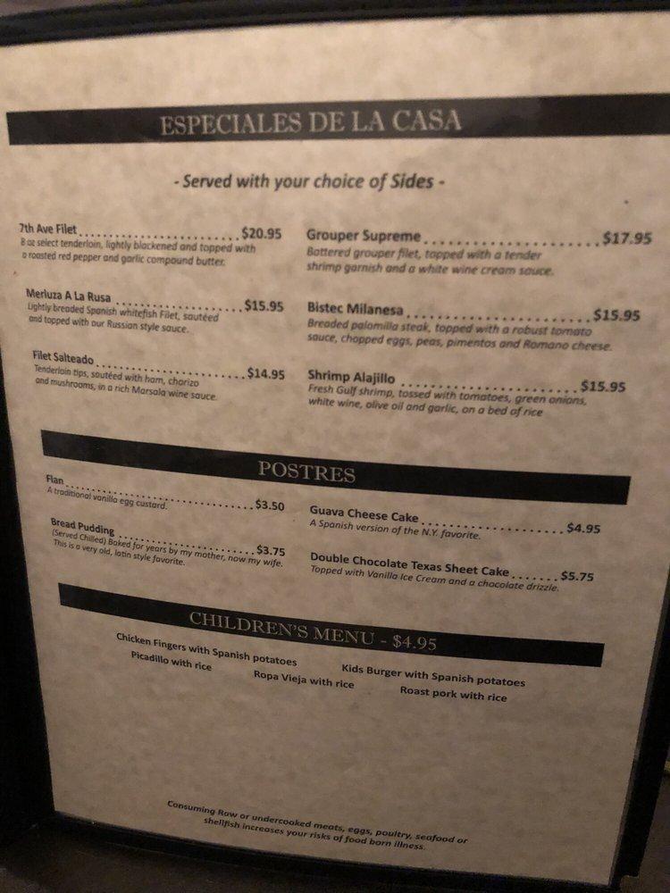 Menu at Ybor Grille pub & bar, Ruskin, 339 19th Ave NE