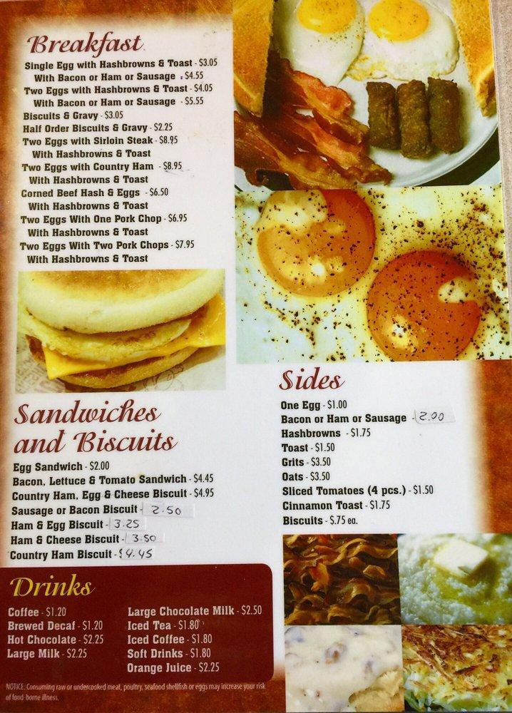 Menu at Blue Grass Restaurant, La Center