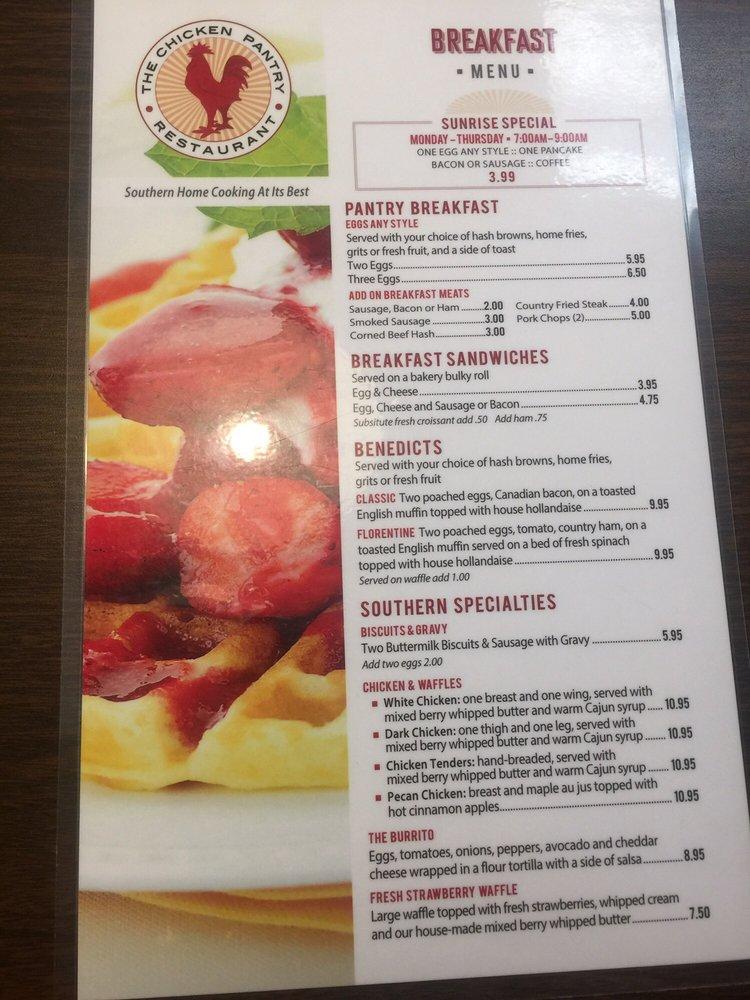Menu at Chicken Pantry restaurant, Bunnell, 602 E Moody Blvd
